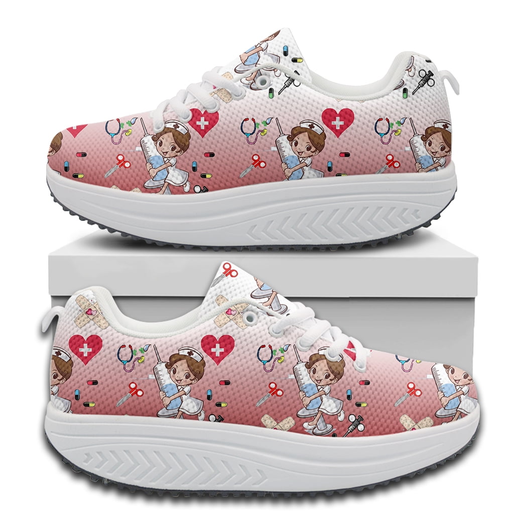 Nurses Doctors Must Wear Pink Gradient Pattern Autumn Winter Round Toe ...