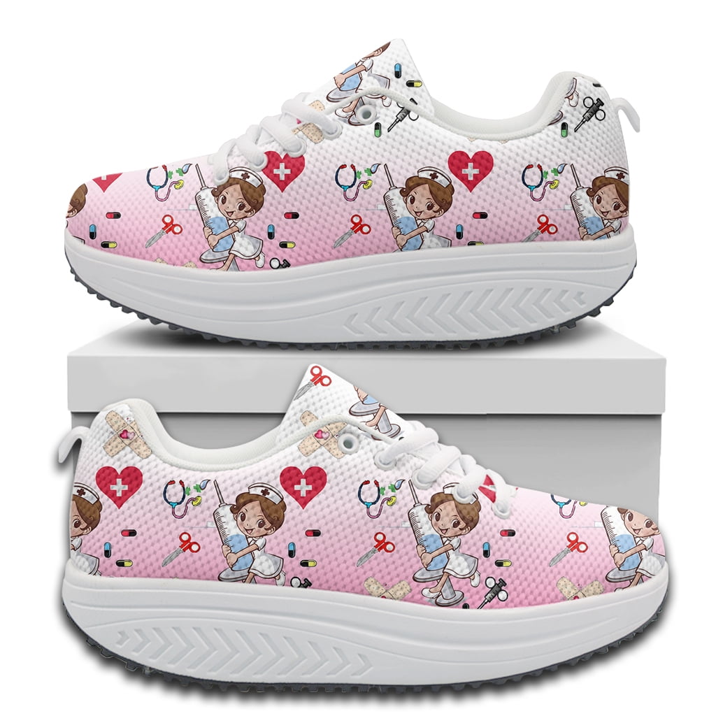 Nurses Doctors Must Wear Pink Gradient Pattern Autumn Winter Round Toe ...