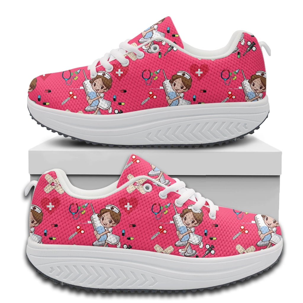 Nurses Doctors Must Wear Pink Gradient Pattern Autumn Winter Round Toe ...