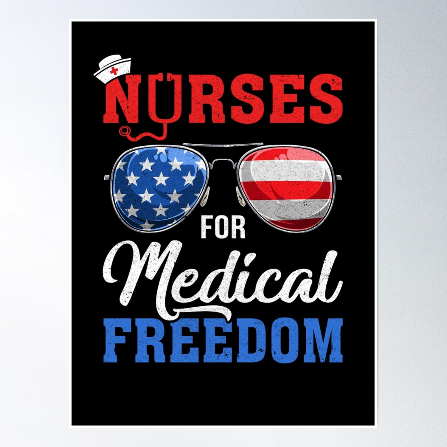 Nurses For Medical Freedom American Flag Poster Wall Art, Modern Wall ...