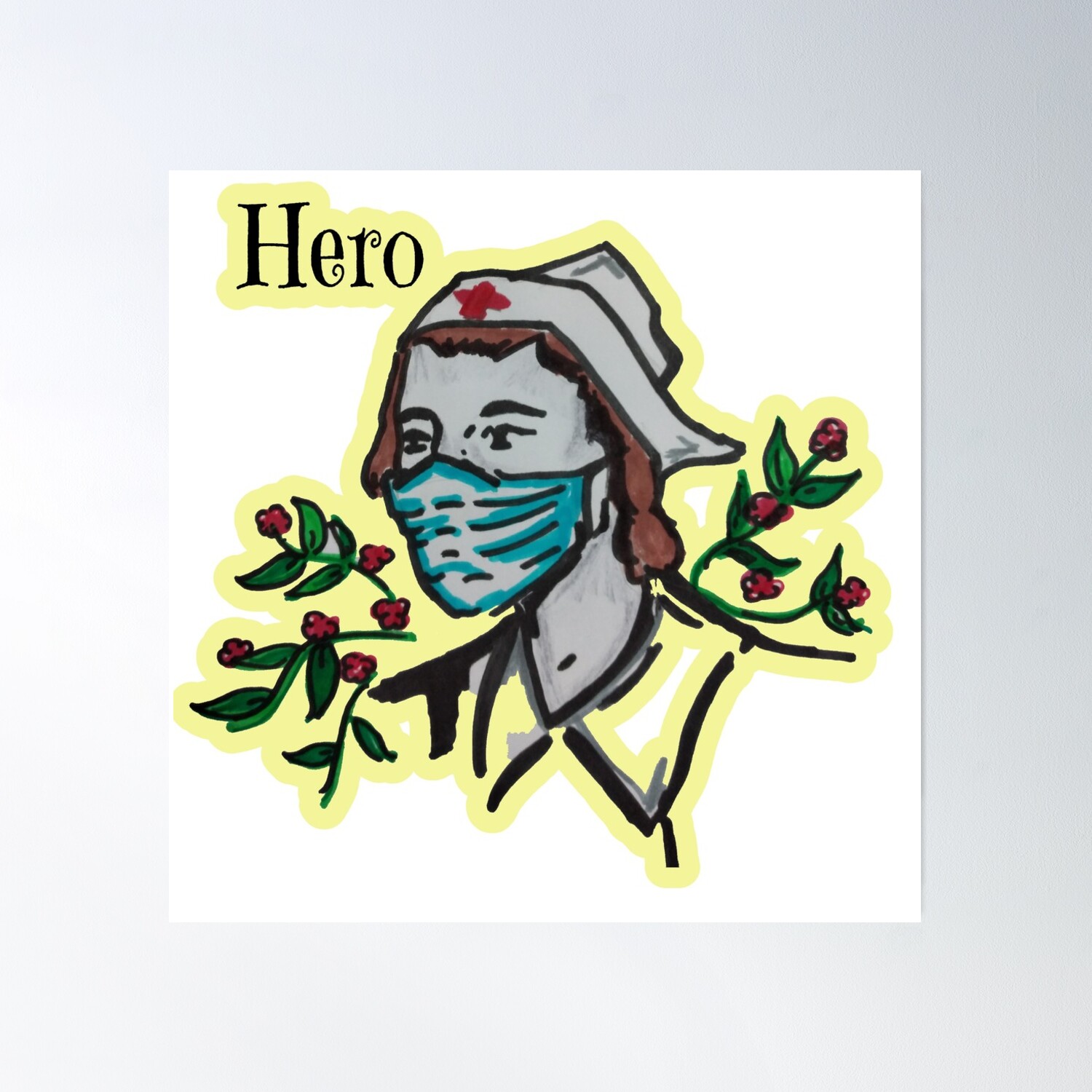 Nurses: Real-Life Hero Poster Wall Art, Modern Wall Decor, 30x30 ...