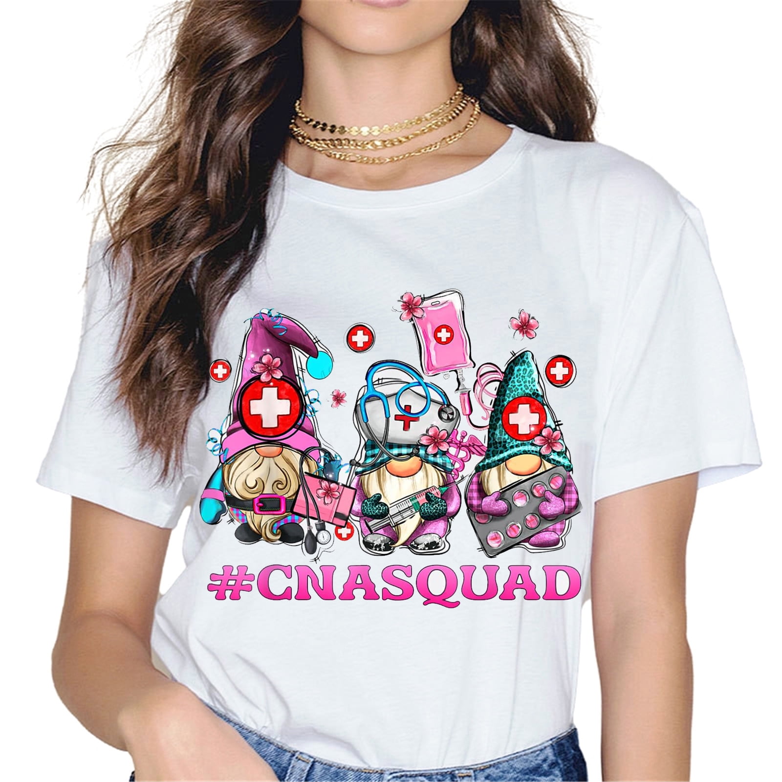 Nurses Rock Anime # Cnasquad White T Shirt - Walmart.com