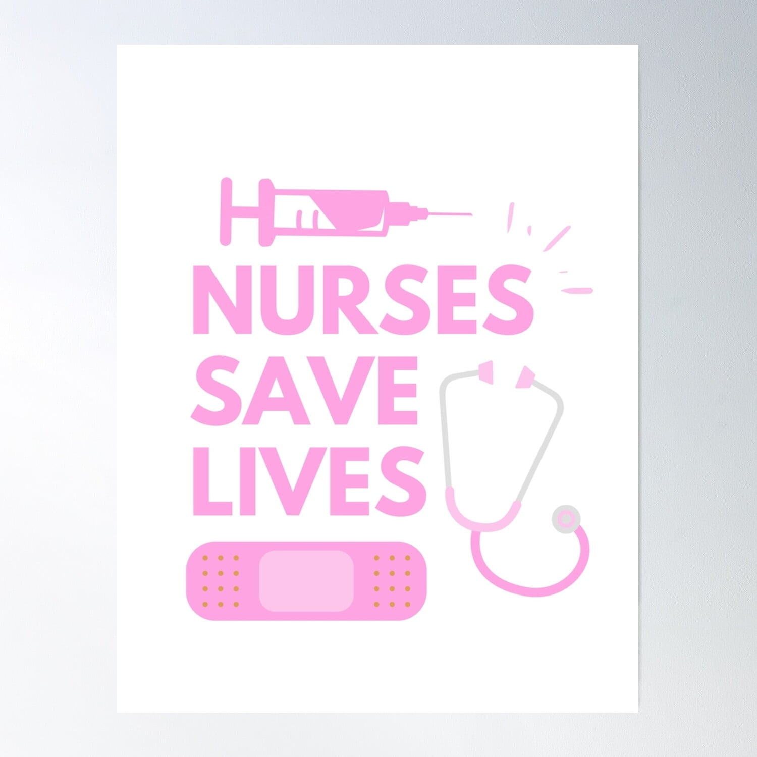 Nurses Save Lives, Nursing Gift Poster Wall Art, Modern Wall Decor ...
