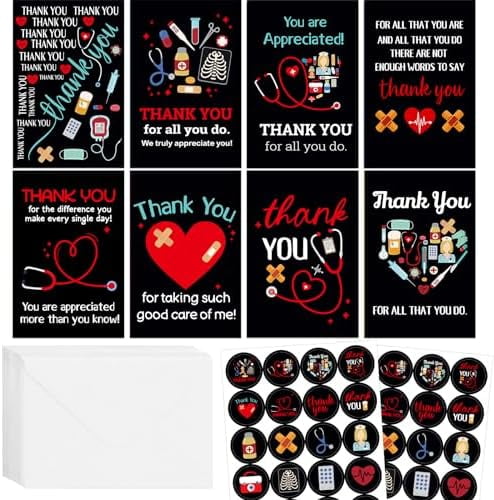 Nurses Thank You Cards 24Pcs Doctors Medical Healthcare Workers ...