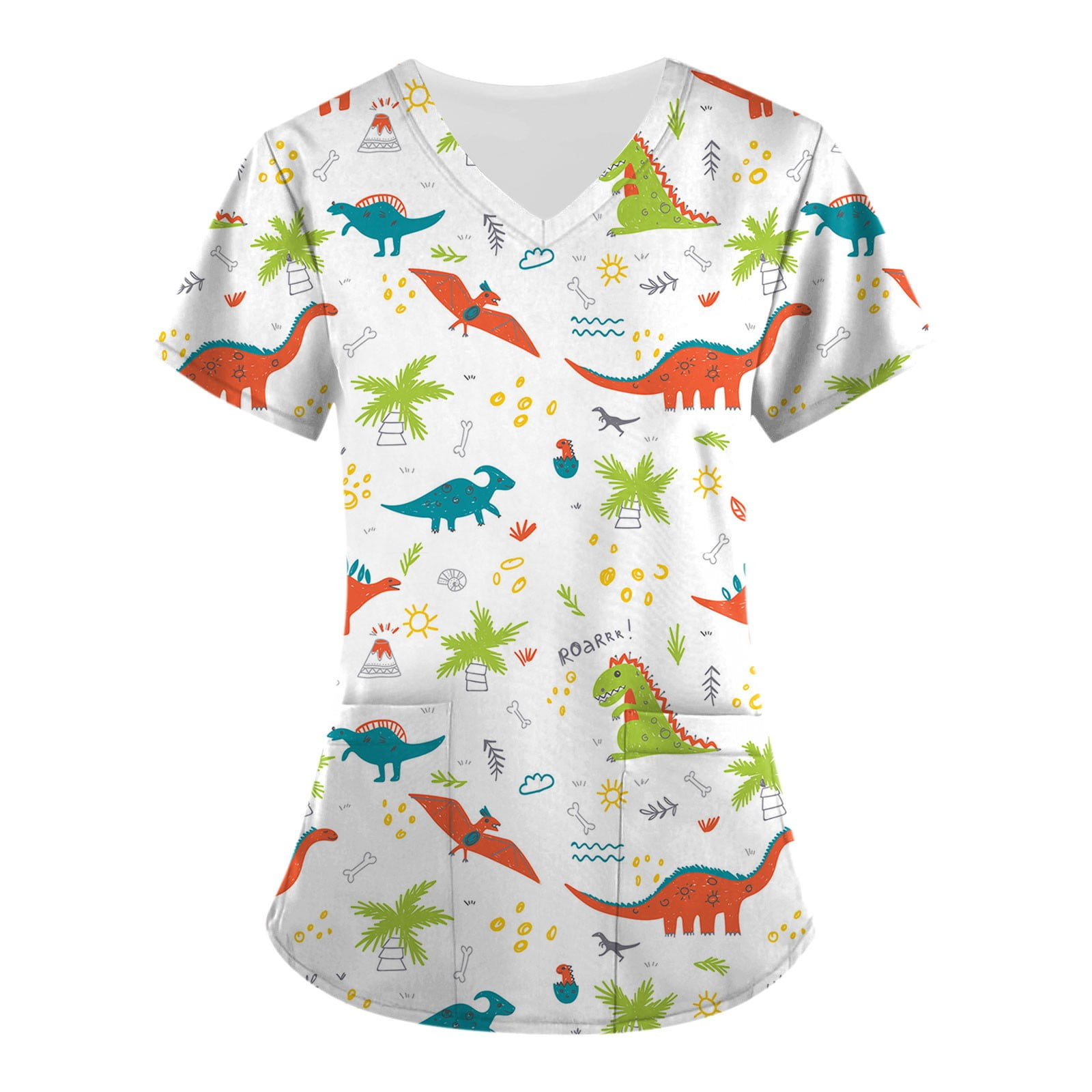 Nurses Uniforms for Women Short Sleeve Work Summer Scrubs Womans Cute ...