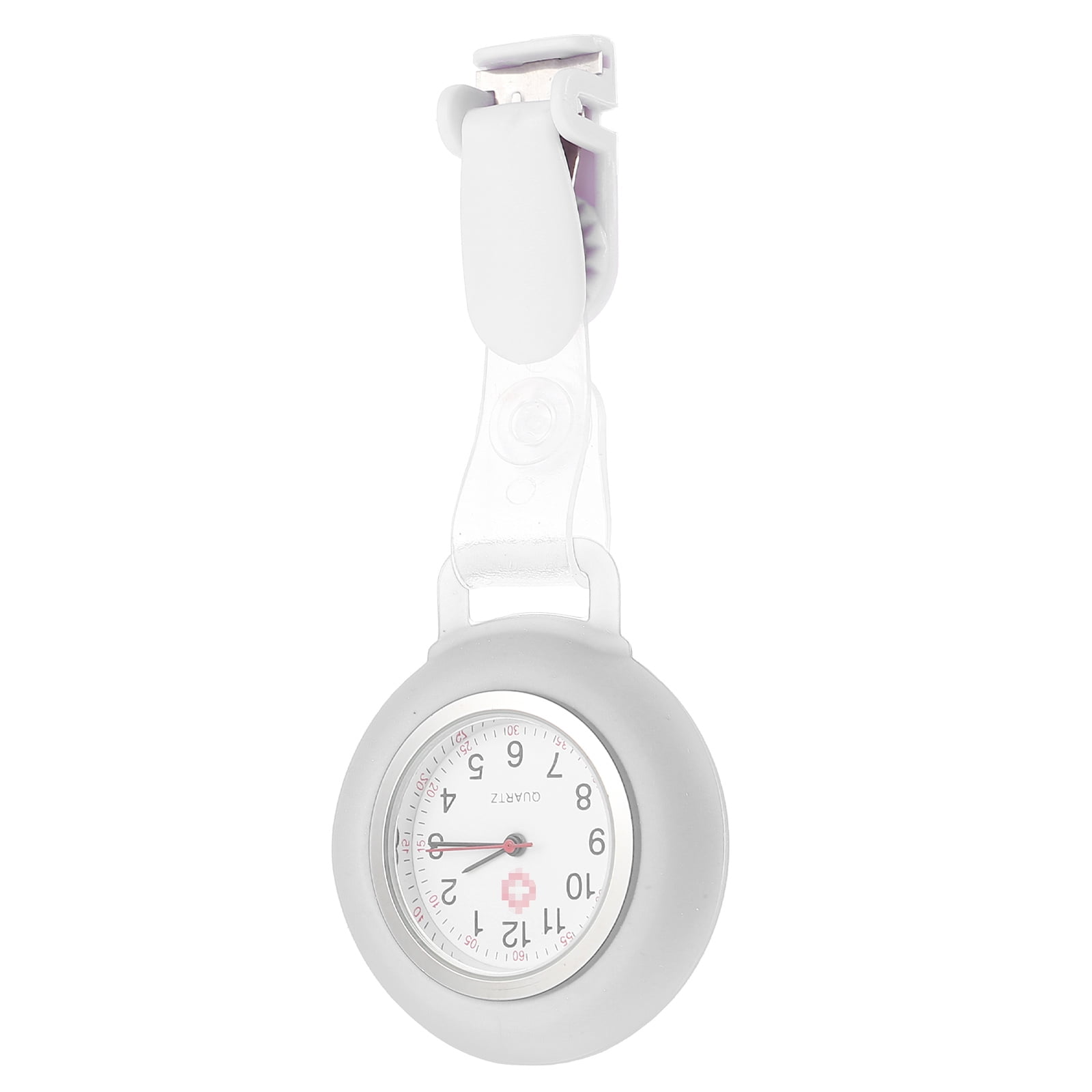 HOMEMAXS White Silicone Pocket Watch Multifunction Clip Clock for ...