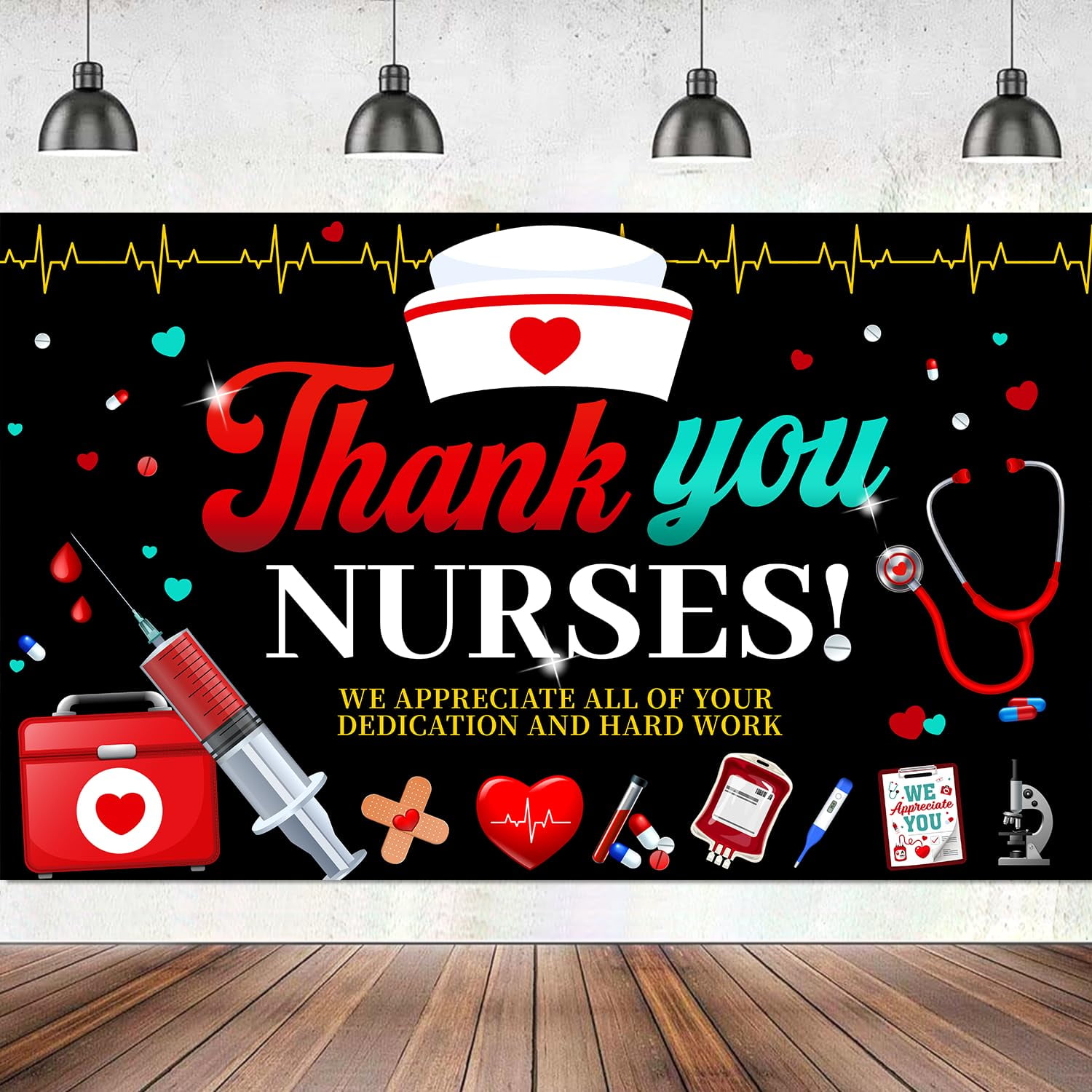 Nurses Week BannerTRDN Decorations, Thank You Nurses Backdrop for Happy ...