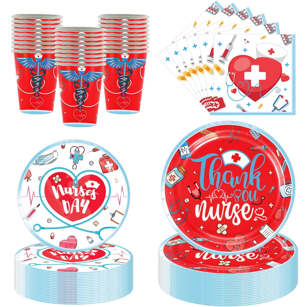 Nurse Appreciation Day Themed Dinnerware Set: Plates, Cups, Napkins for ...
