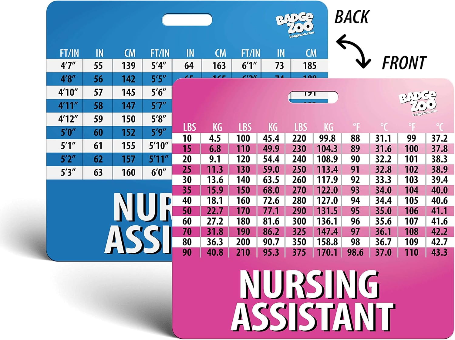 Nursing Assistant Badge Buddy with Weight, Height and Temperature ...