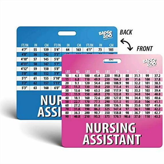 Nursing Assistant Badge Buddy with Weight, Height and Temperature ...