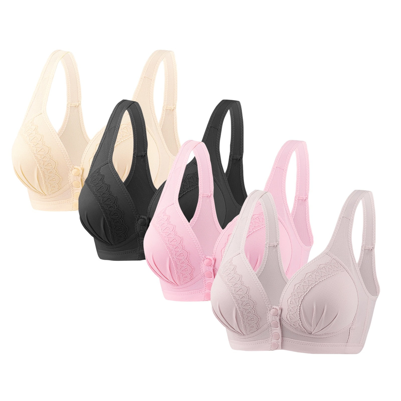 Nursing Bras Women Wireless Bra with Support Plus Size Wide Strap Bras ...