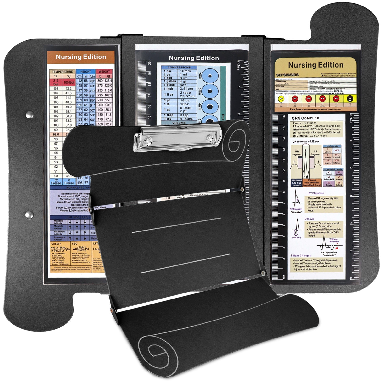 Nursing Clipboard Foldable 3 Layers, Nurse Clipboard with Nursing ...