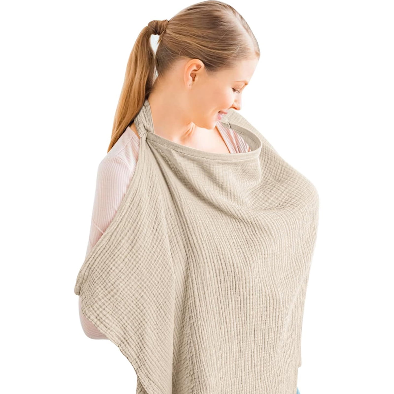 Nursing Cover for Baby Breastfeeding, Breathable 100% Cotton ...