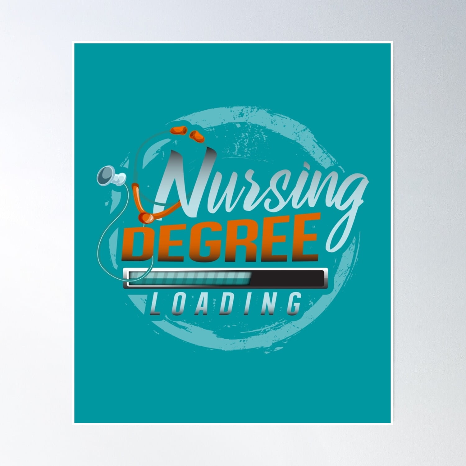 Nursing Degree Loading Funny Humor Nurse Gift Poster Wall Art, Modern ...