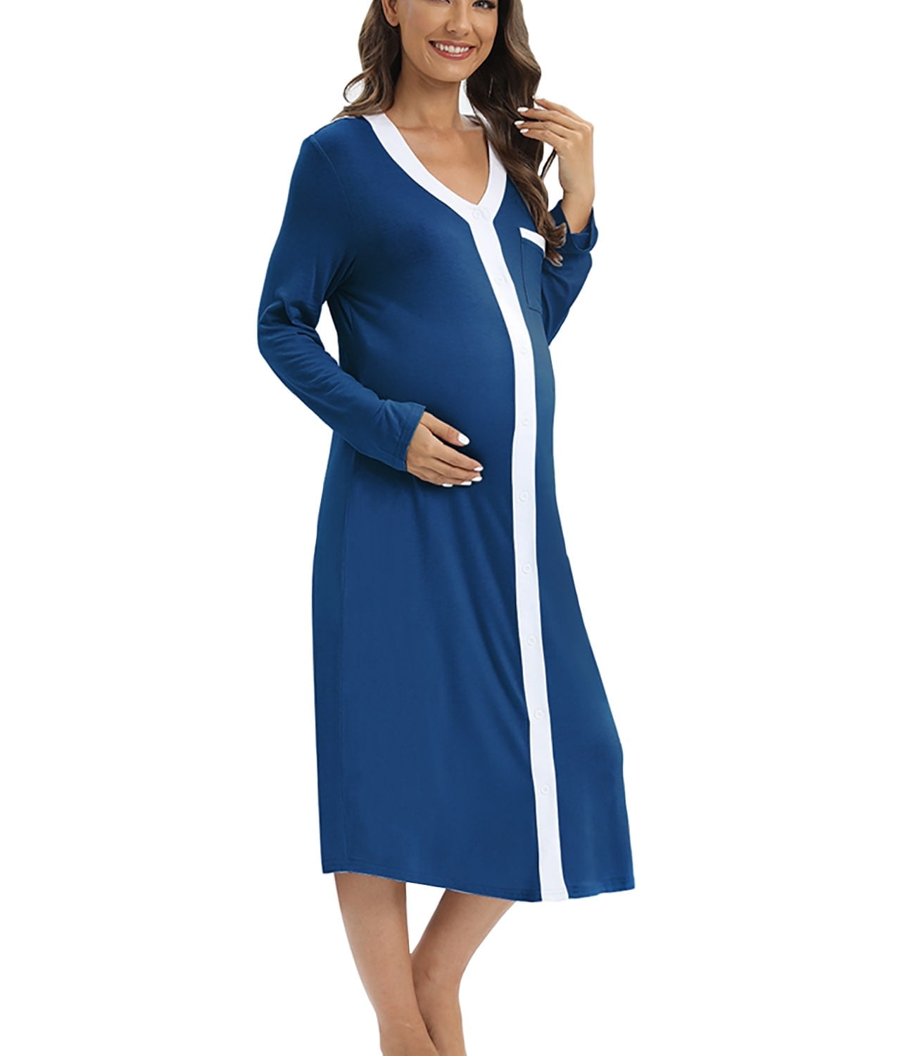 Nursing Gown 3 in 1 Delivery/Labor/Nursing for Women Short/Long Sleeve ...