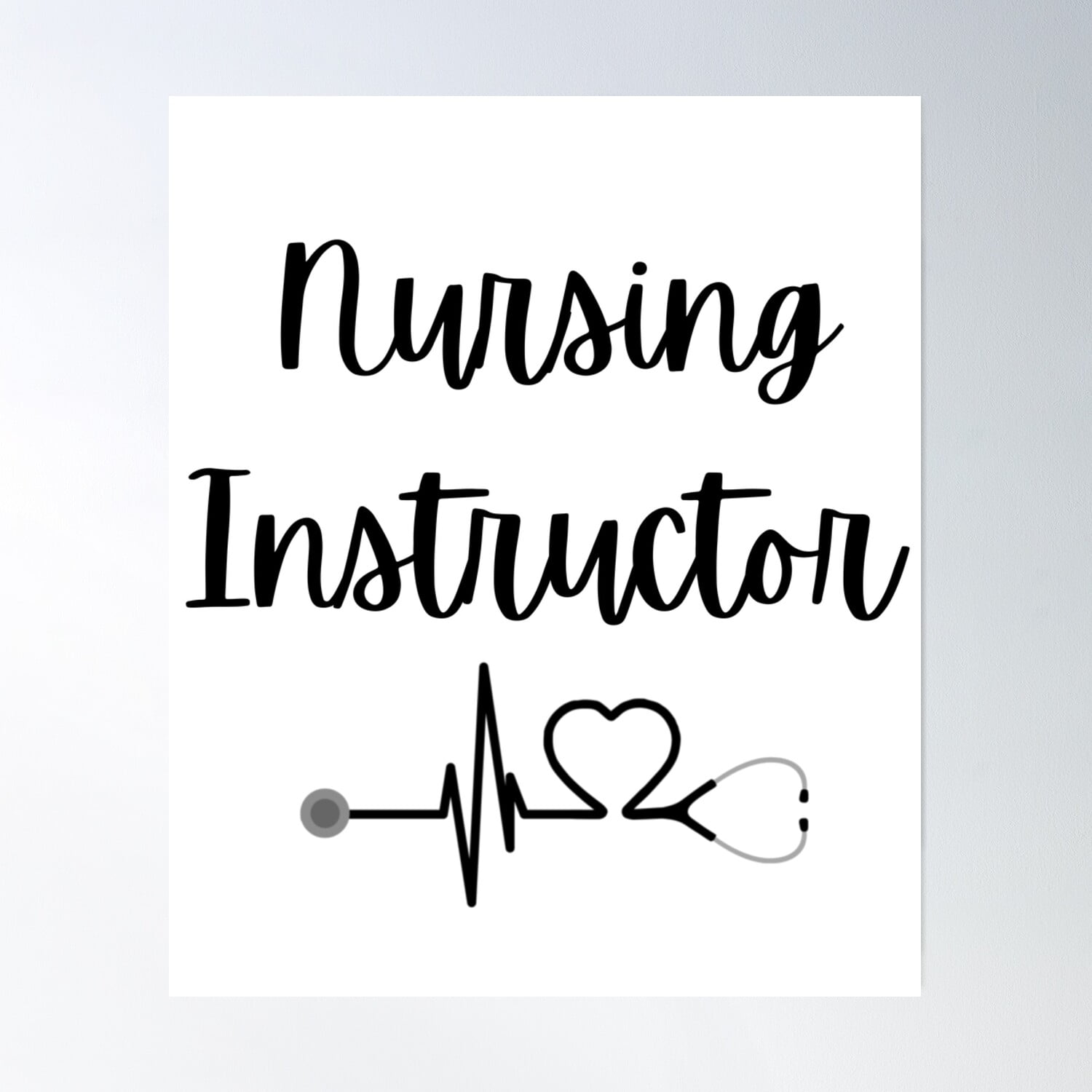 Nursing Instructor Stethoscope Heart Ekg Poster Wall Art, Modern Wall ...