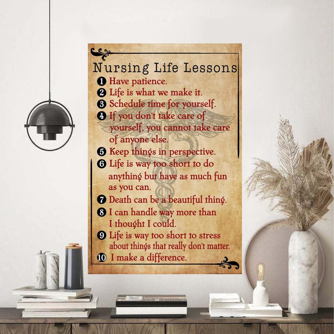 Nursing Life Lessons Knowledge Poster Nurse Poster gift for nurse 11 x ...