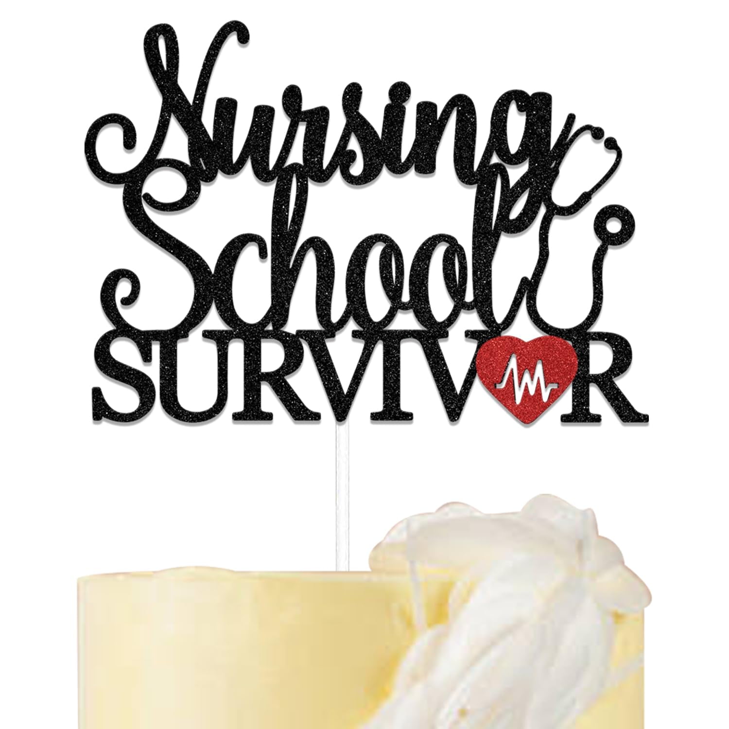 Nursing School Survivor Cake Topper 2025 TVS1 Nurse Graduation Cake ...