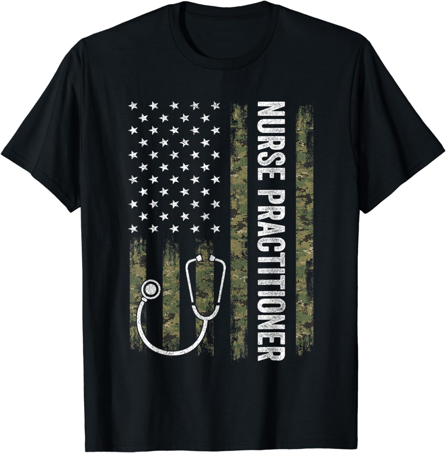 Nursing Shirts For Women Men, Nurse Practitioner USA Flag Cotton T ...