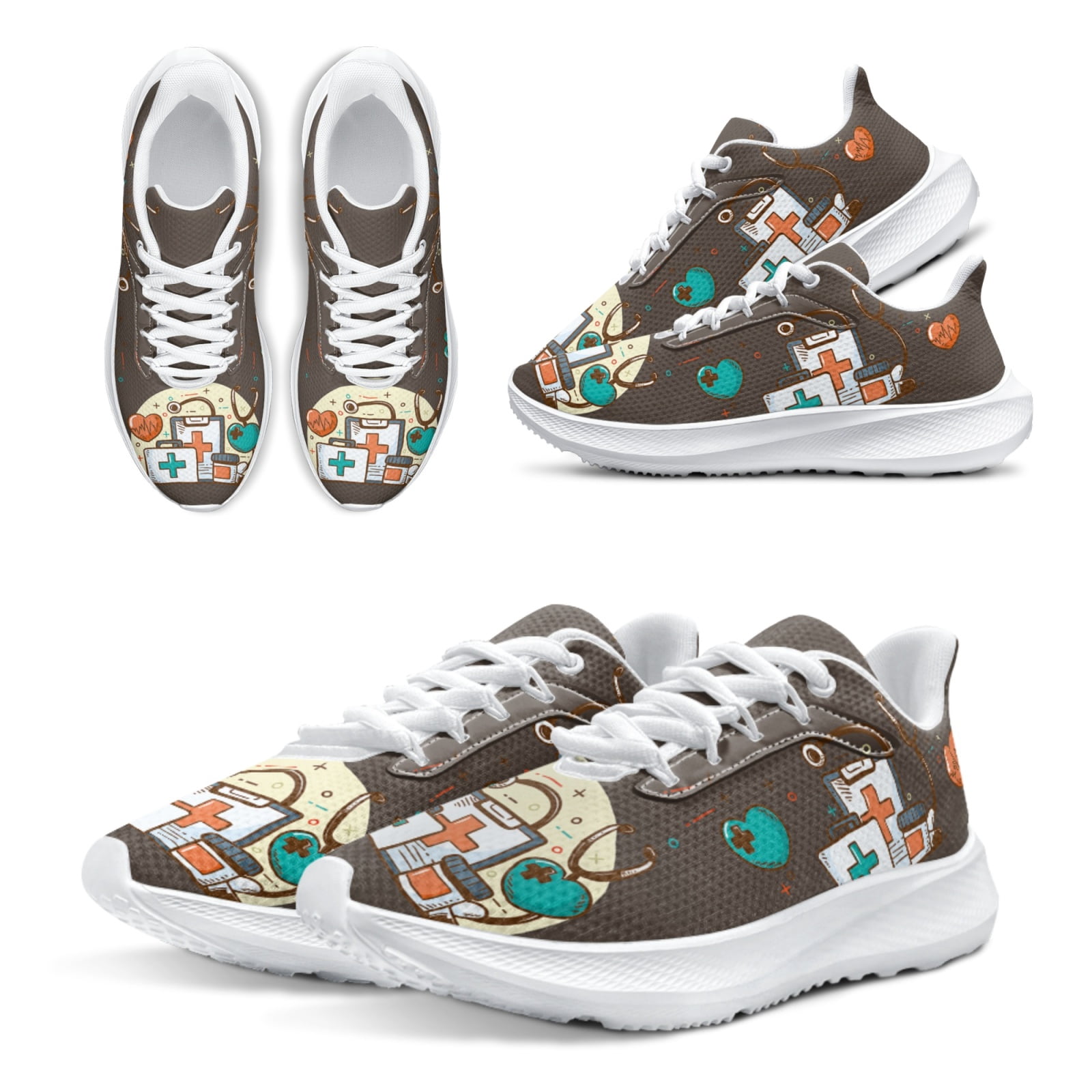 Nursing Shoes Female Shoes Cartoon Nurse Doctor Medical Print Light ...