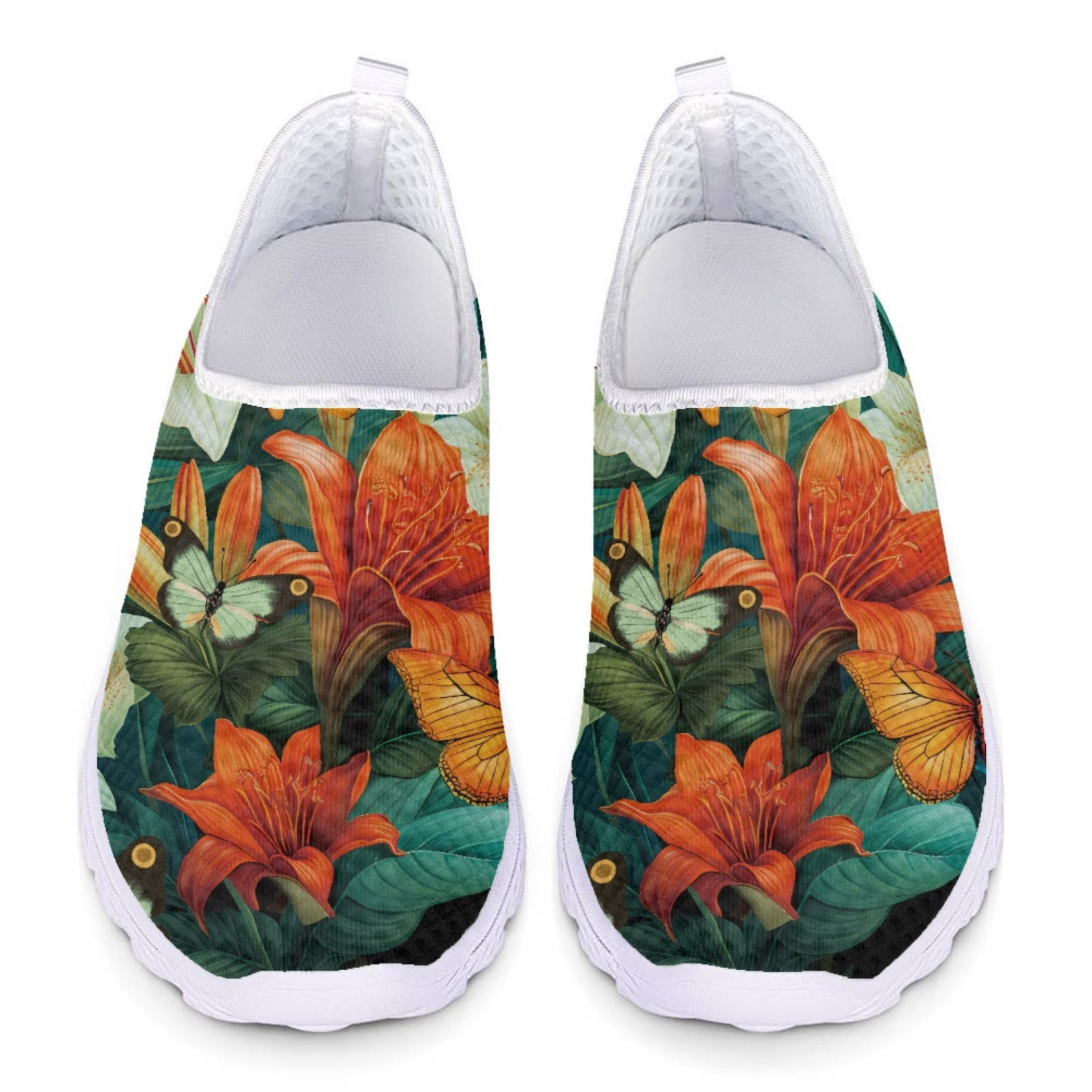 Nursing Shoes for Women Colorful Flower Print Loafers Woman Slip On ...