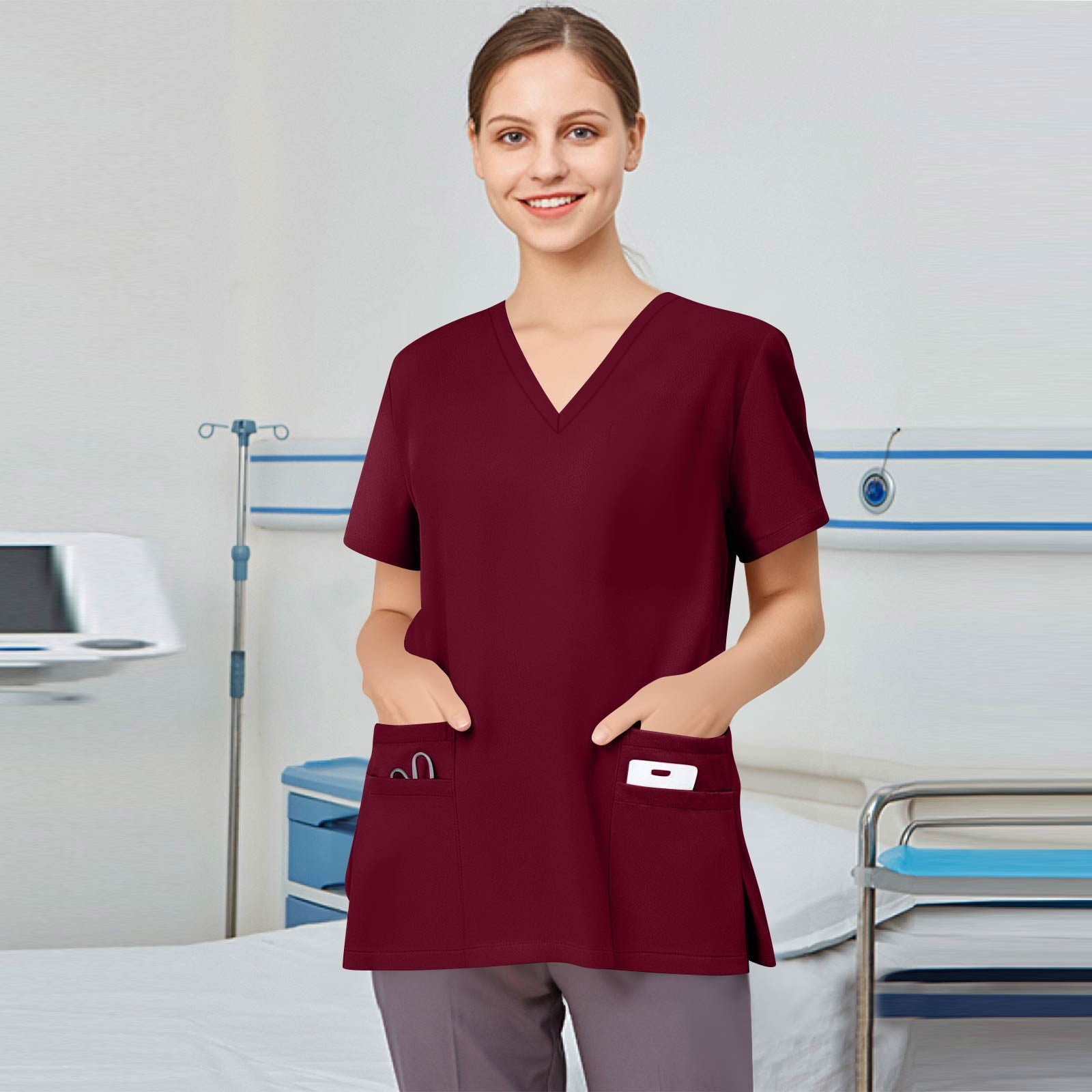 Nursing Uniforms for Women Short Sleeve Basic Work Tee Shirts Lady ...