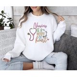 Nursing is a Work of Heart TShirt Heart Stethoscope TShirt ...