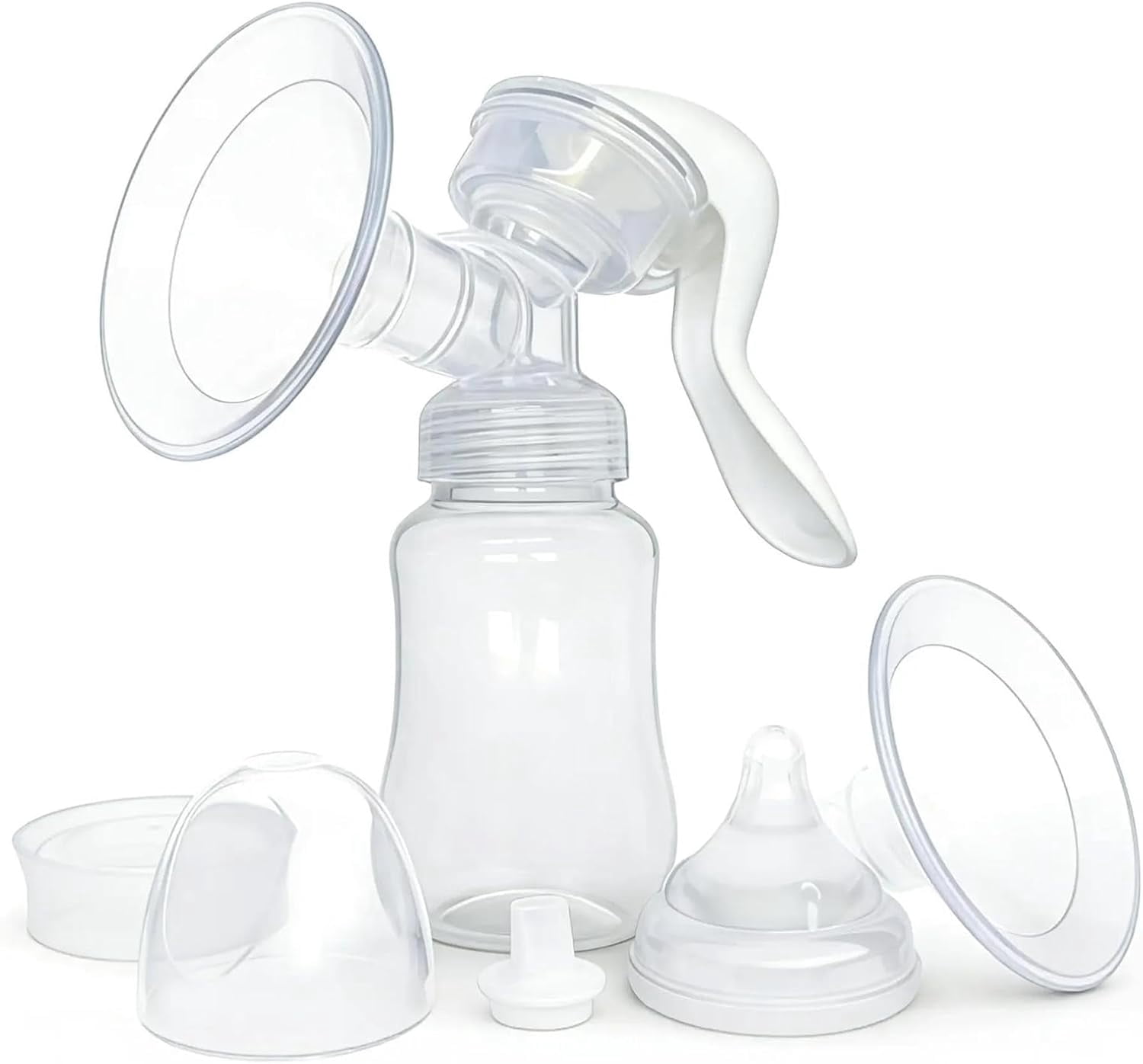 Nurtulia Manual Breast Pump with Gentle Silicone Flange, Portable Hand ...
