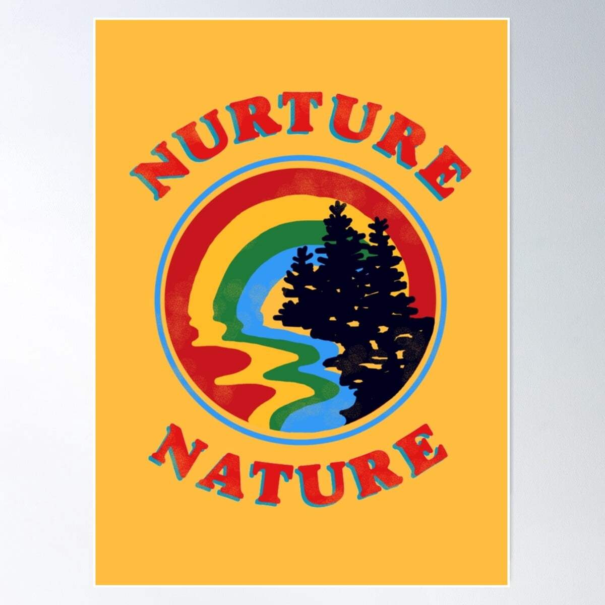 Nurture Nature Vintage Environmentalist Design Poster Wall Art, Modern ...