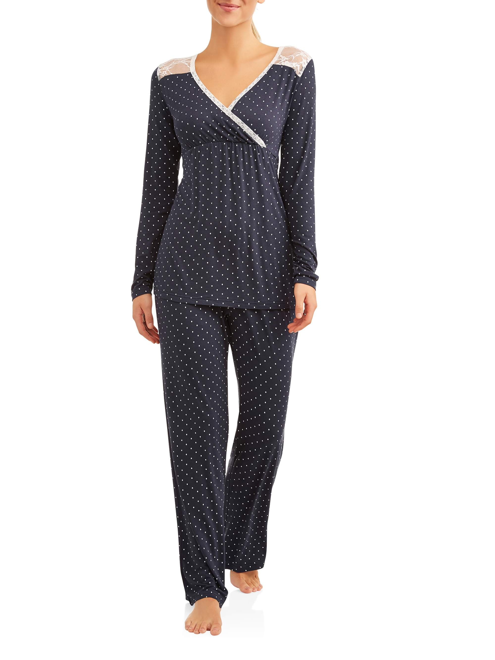 Nurture by Lamaze Maternity Nursing Sleep Set - Top & Pants - Walmart.com