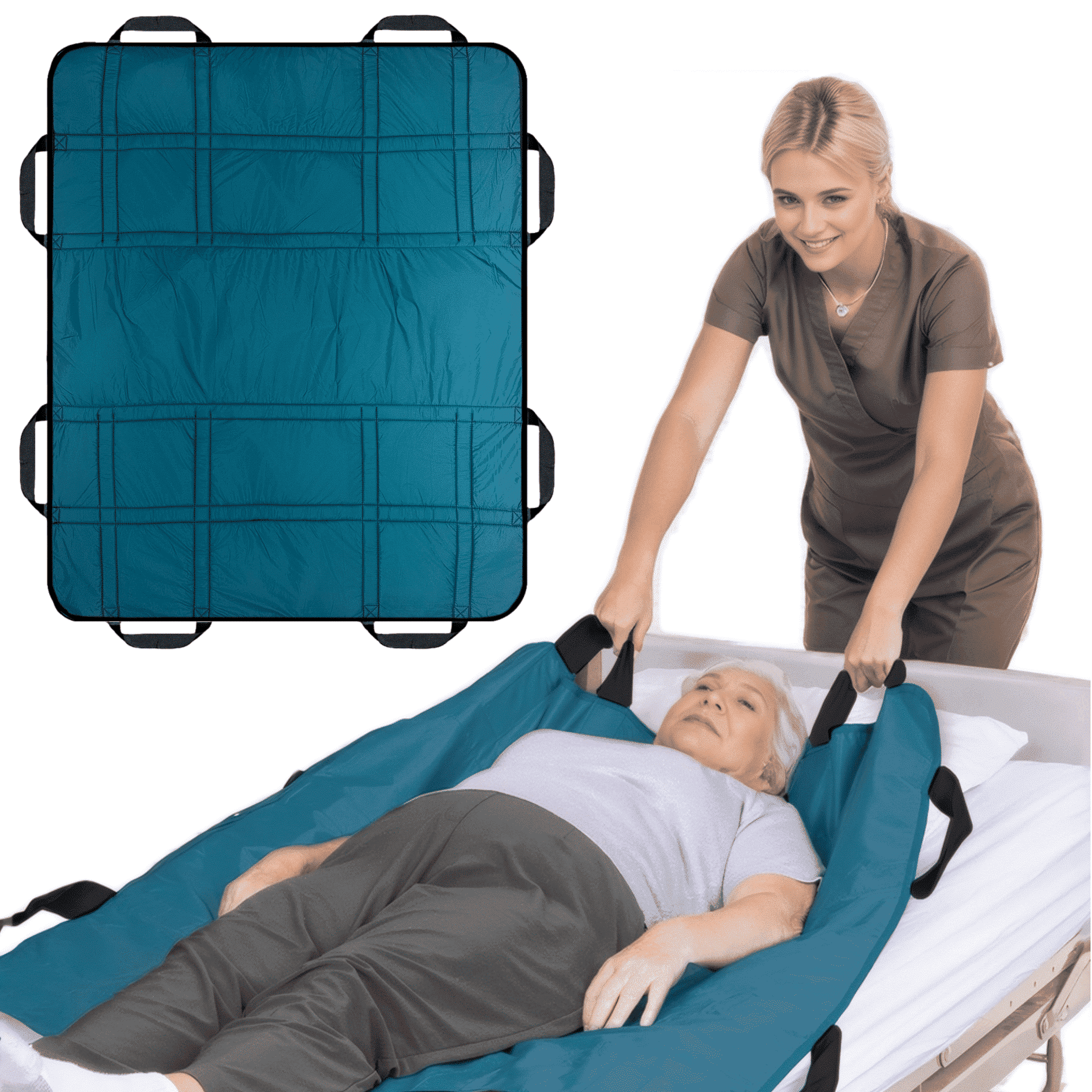 NurtureCare Upgraded 3-Layer Positioning Bed Pad with Handles, 48"x40 ...
