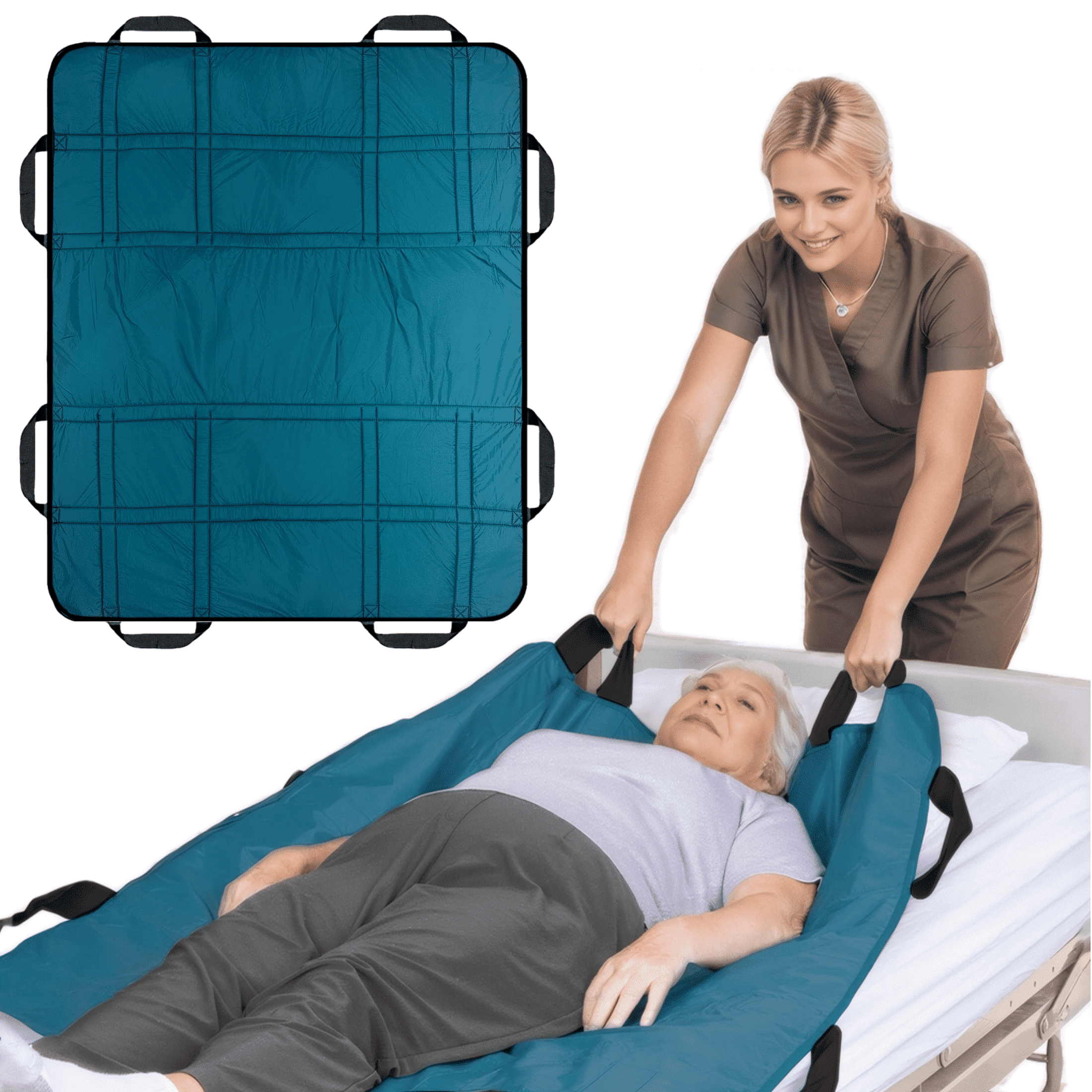 NurtureCare Upgrade 3-Layer Comfort Positioning Bed Pad with Handles ...