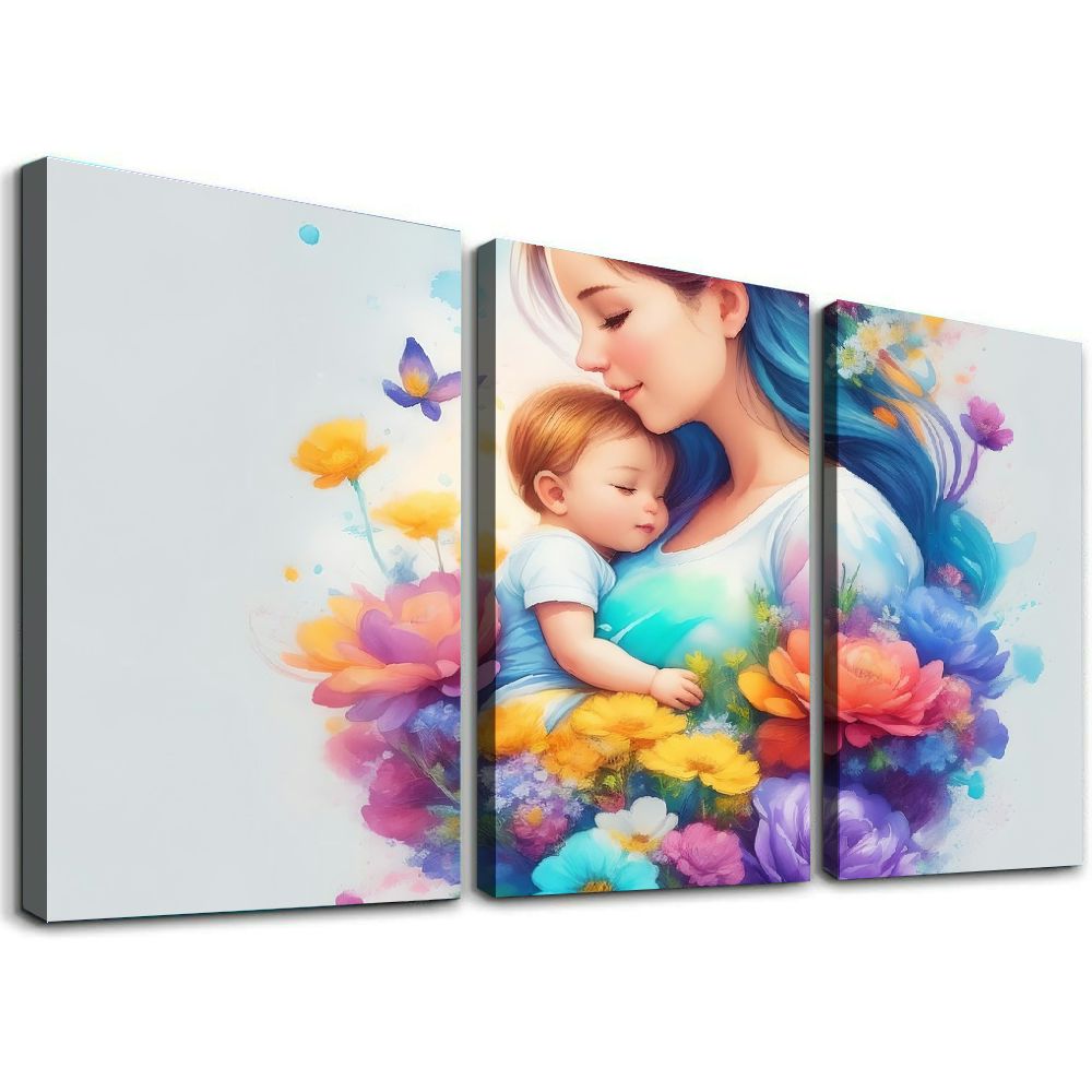Nurturing Mom Artwork Paintings Print on Canvas Wall Art for Home Walls ...