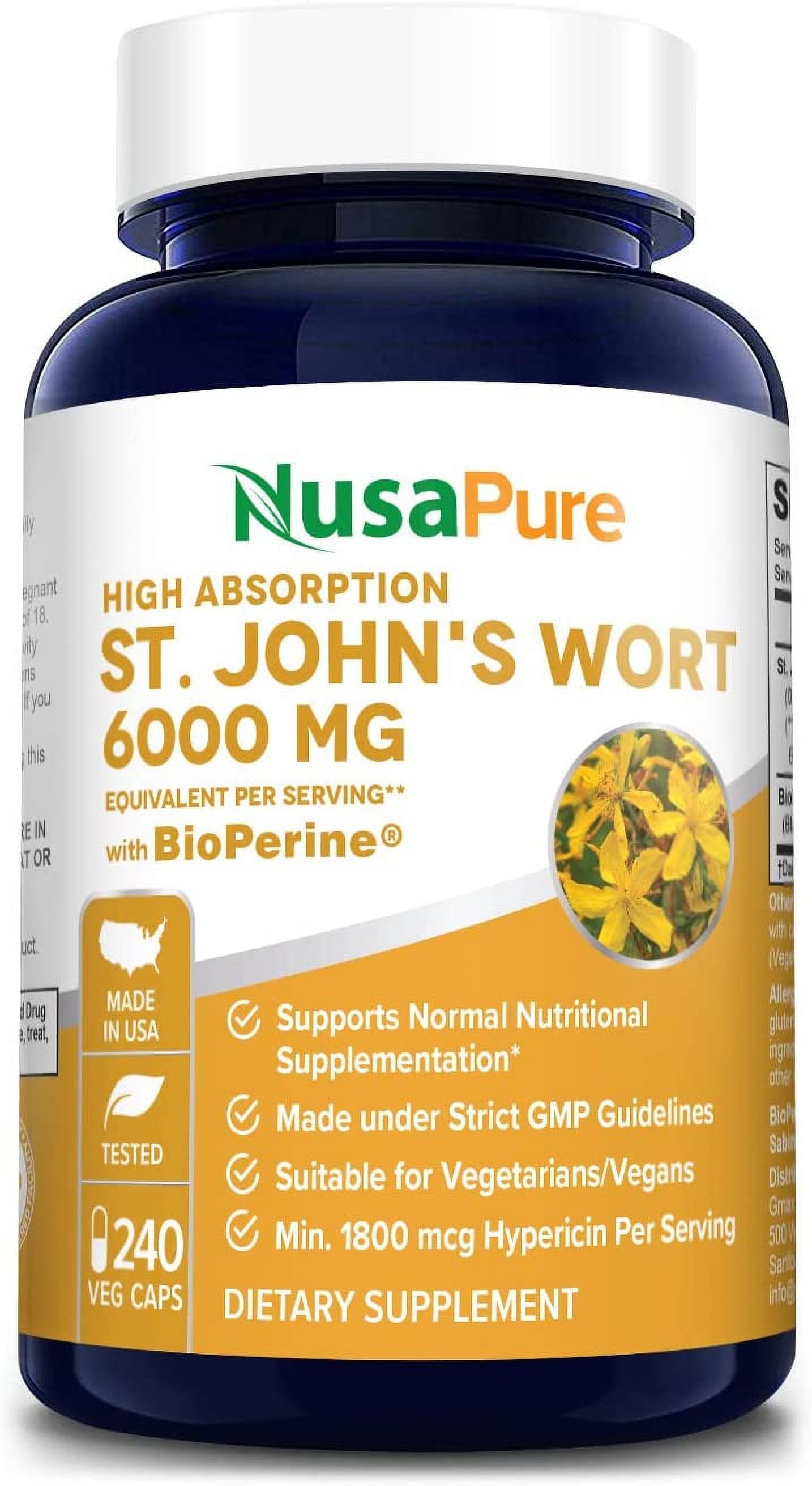 Solaray Organically Grown St John's Wort 100 Vegetarian Capsules ...