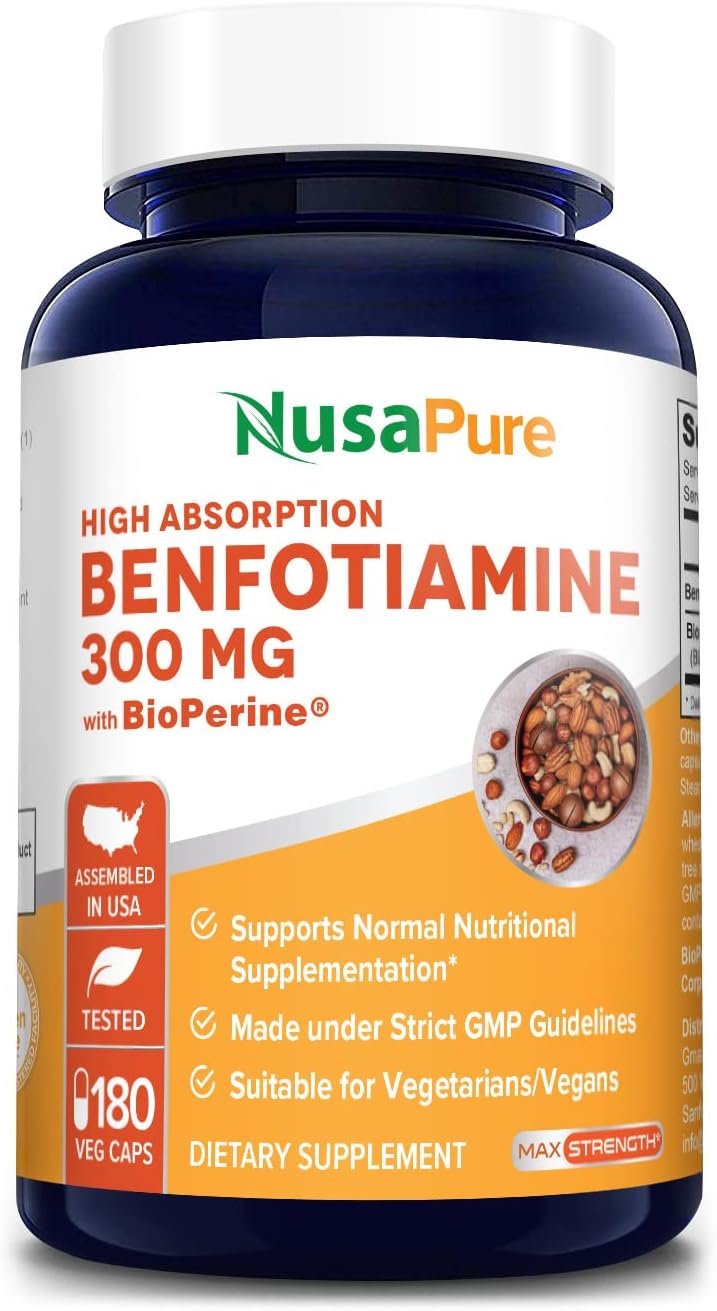 Doctor's Best BenFotiamine with BenfoPure, Non-GMO, Gluten Free, Vegan, Helps Maintain Blood ...