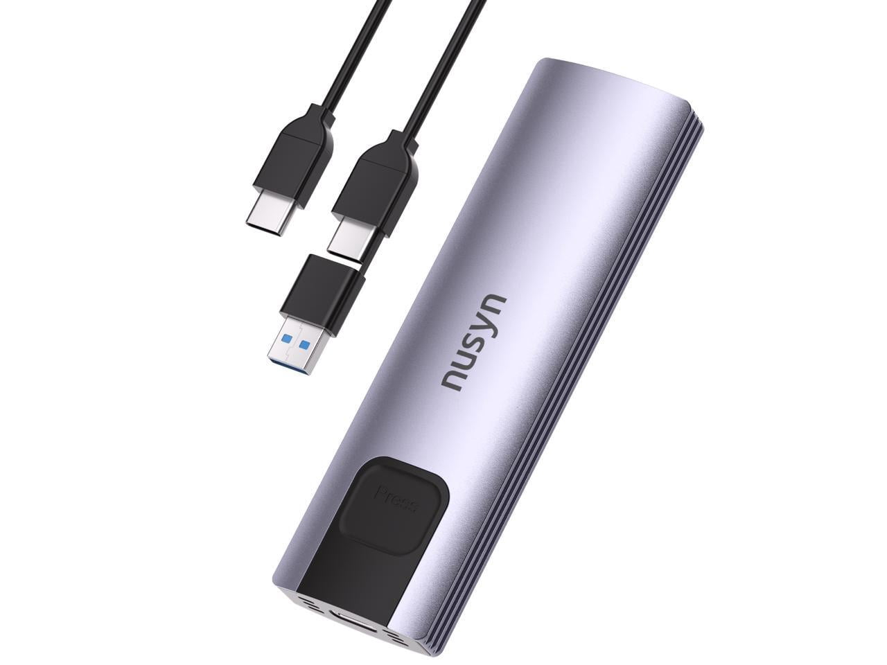 Nusyn NSE20 10Gbps M.2 NVMe/SATA SSD Enclosure,USB-C External Hard ...