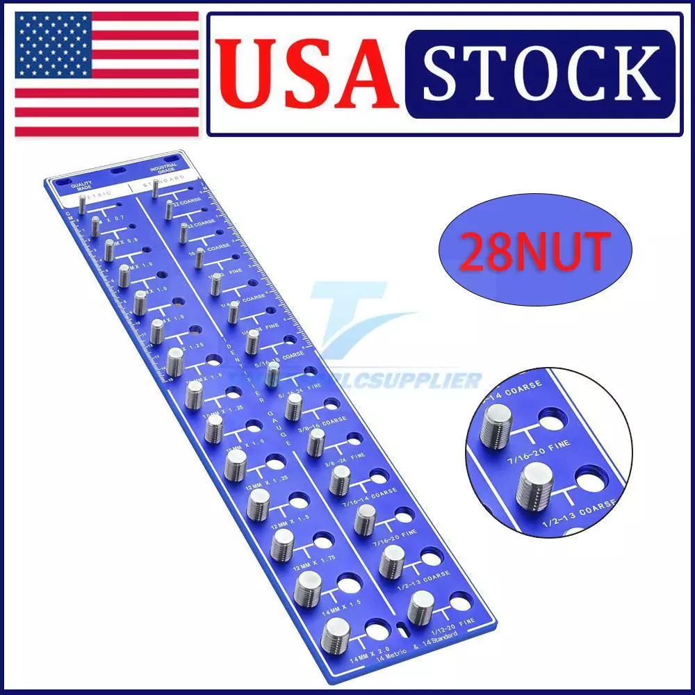 Nut And Bolt Thread Checker 28 Thread Identifier Gauge Inch And Metric ...