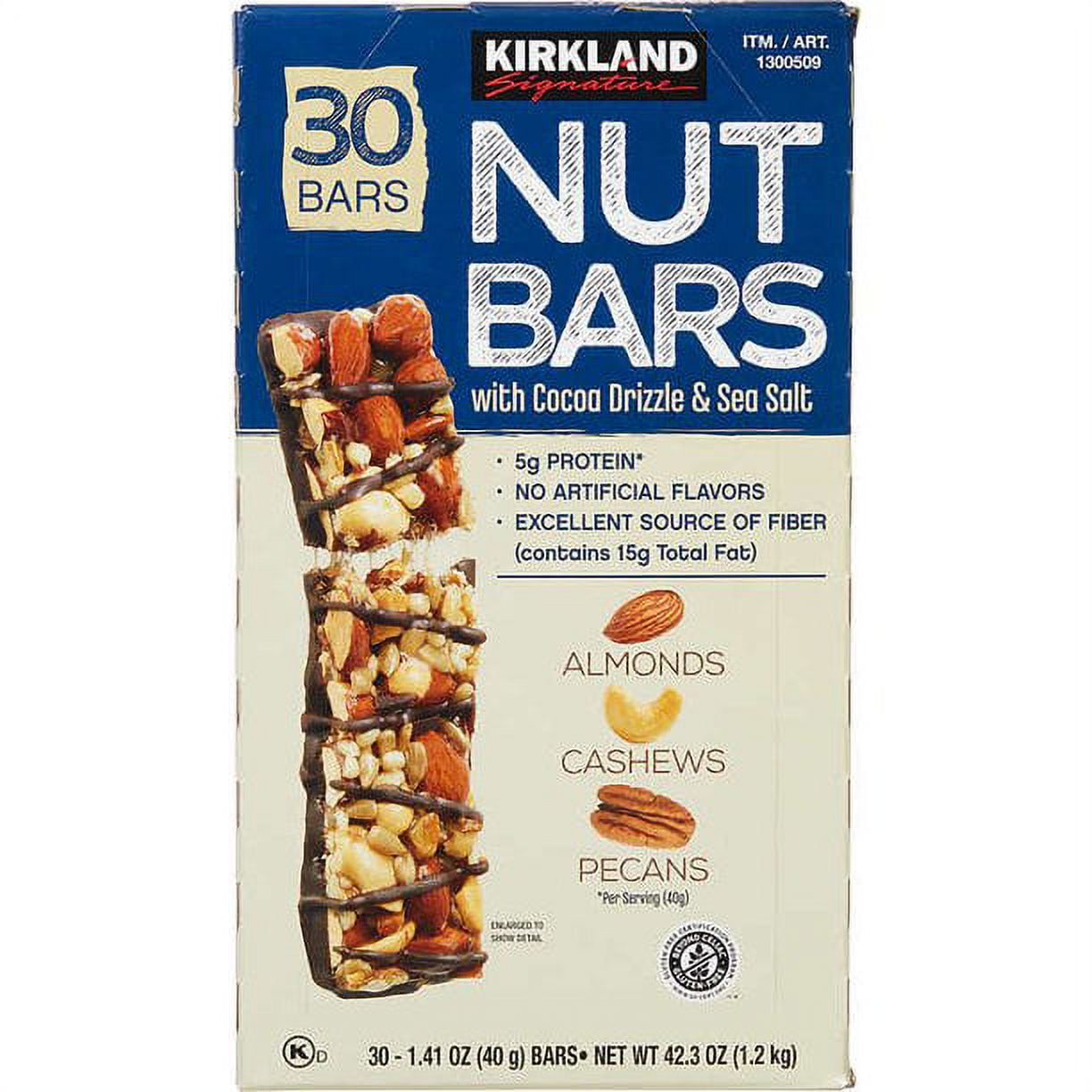 Nut Bars with Cocoa Drizzle & Sea Salt, 1.41 oz, 30 ct - Walmart.com