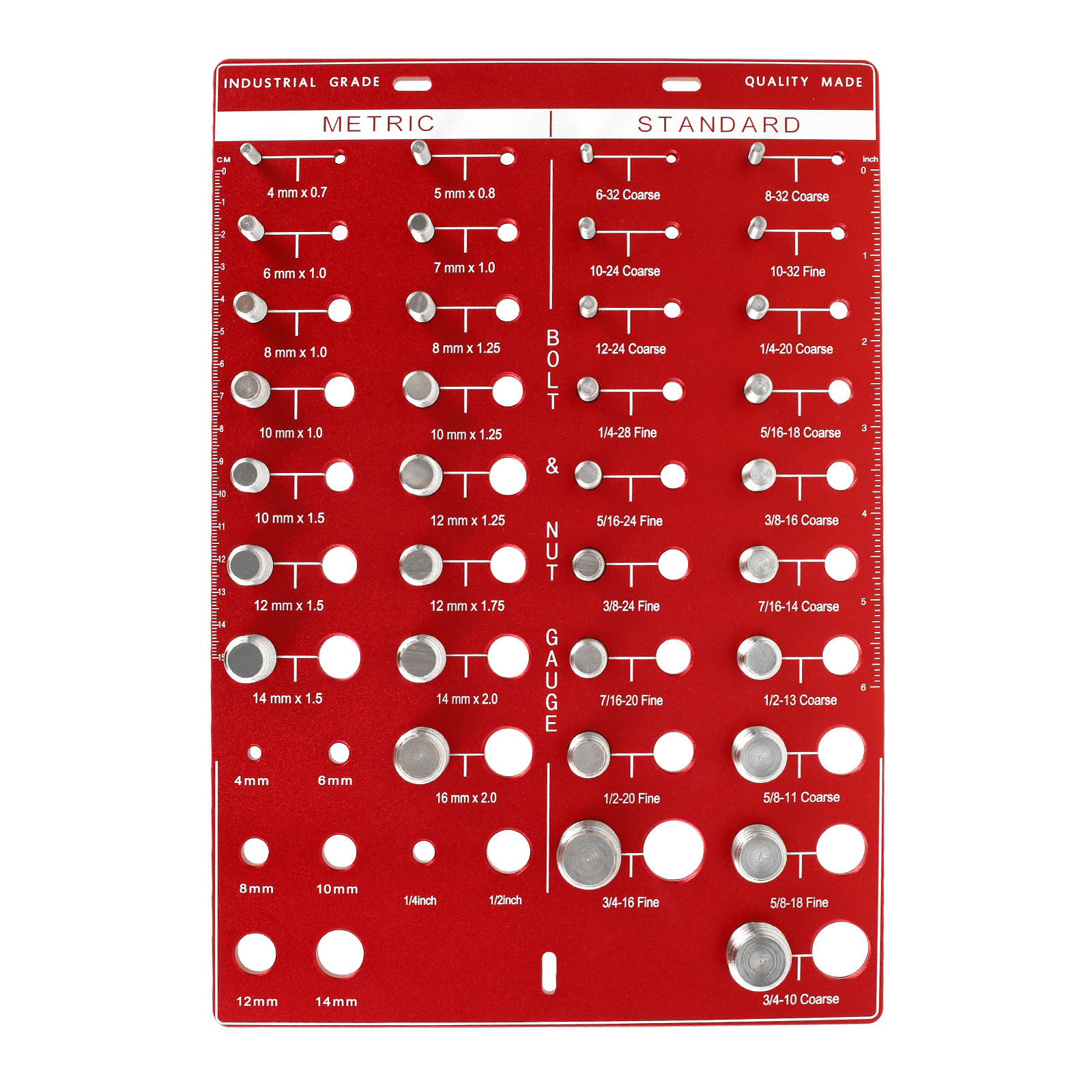 Nut and Bolt Thread Checker 34 Thread Sizes Checker Aluminum Alloy ...