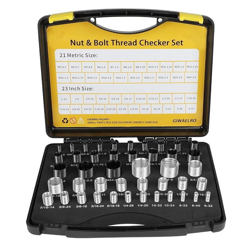 Nut and Bolt Thread Checker - 44 PCS Nut and Bolt Gauges Individually ...