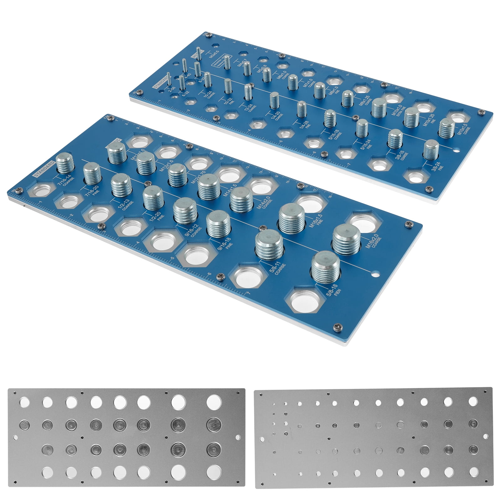 Nut and Bolt Thread Checker Set Sturdy Thread Identifier Gauge 38 Holes ...