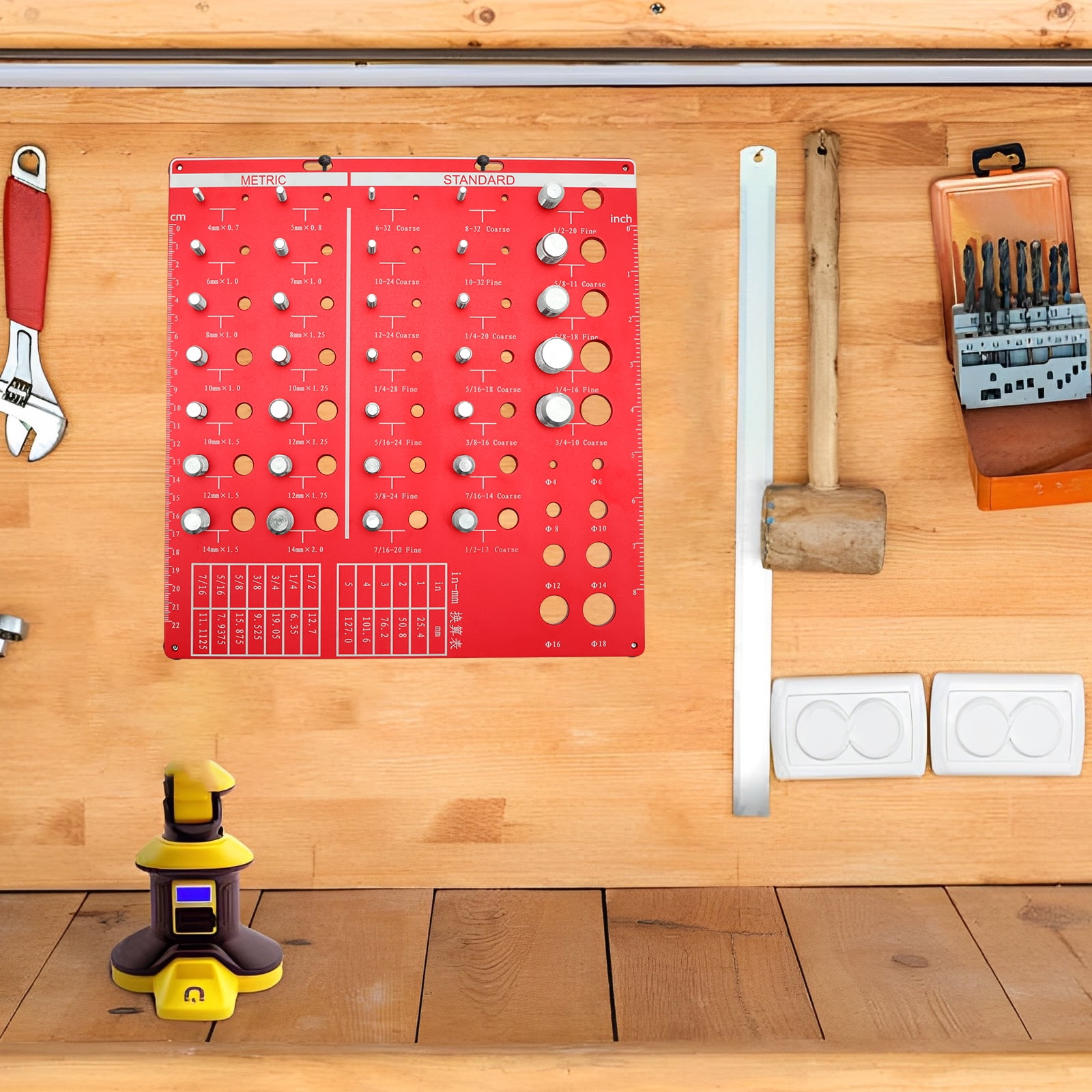 Nut and Bolt Thread Checker Solid Reusable Screw Size and Thread Gauge ...