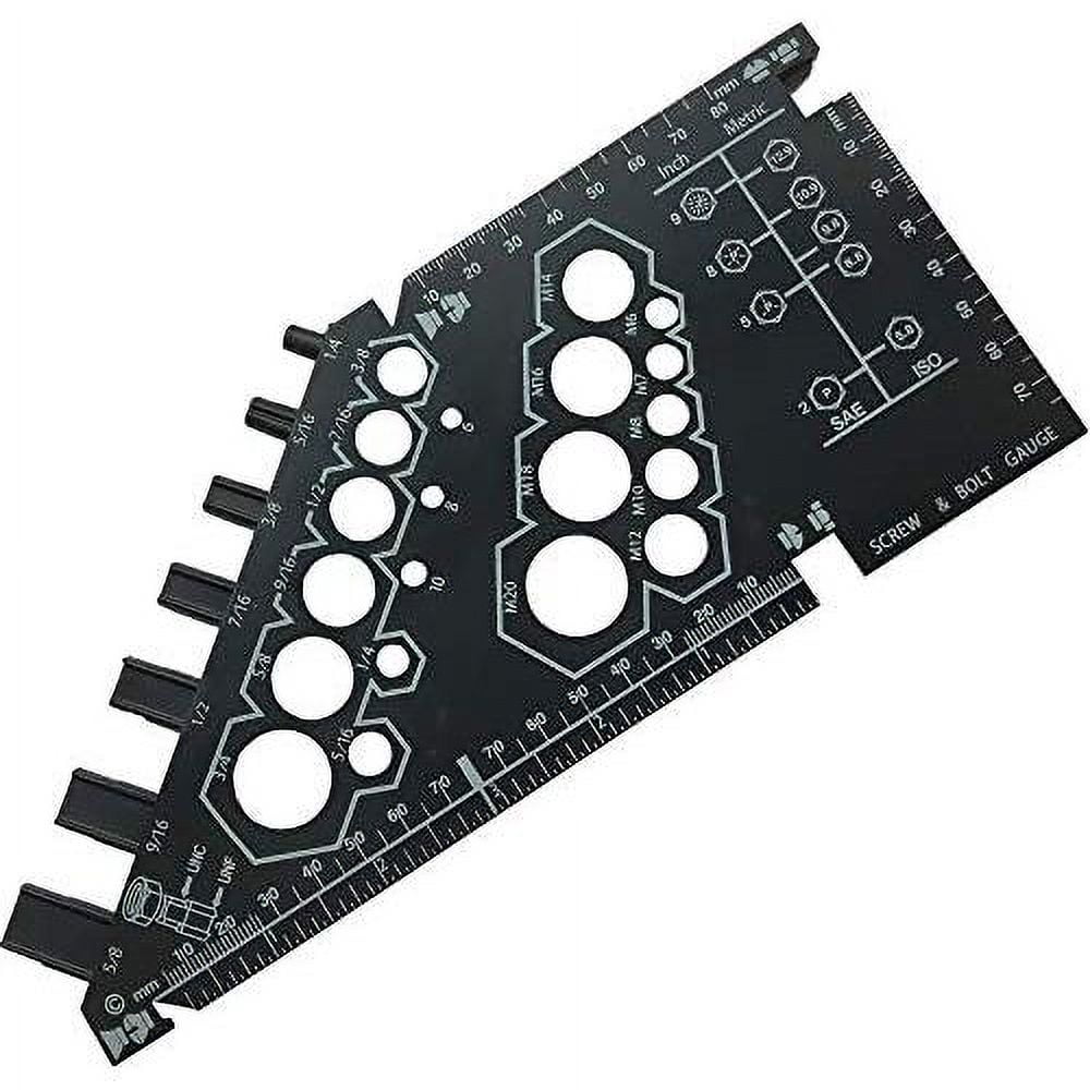 Nut Bolt & - Thread Gauge. 27 Size Measurements, Measures Thread Sizes ...