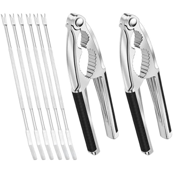 Nut Crackers, 8Pcs Multi-Purpose Stainless Steel Seafood Pecan Cracker ...