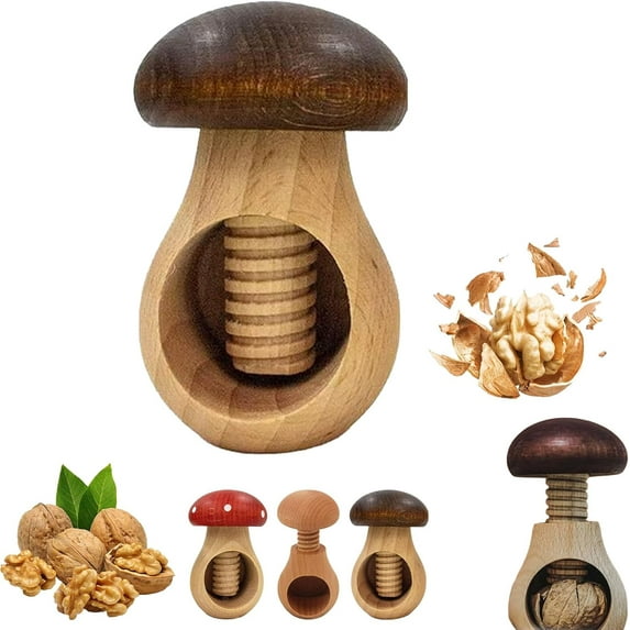 Nut Crackers for All Nuts,Wooden Nutcracker Mushroom - Multipurpose Nut ...