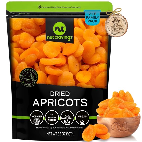 HARVEAST Organic Turkish Jumbo Dried Apricots, Unsweetened ...