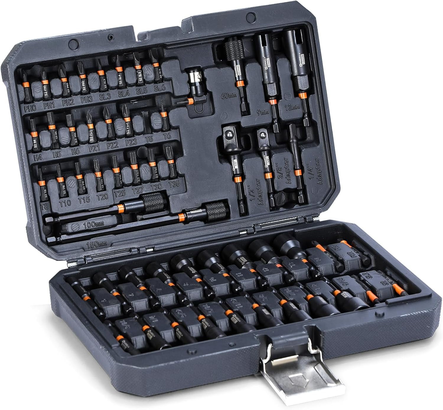 Nut Driver Set 55 count, 1/4" Impact Driver Bit Set, Deep Nut Drivers ...