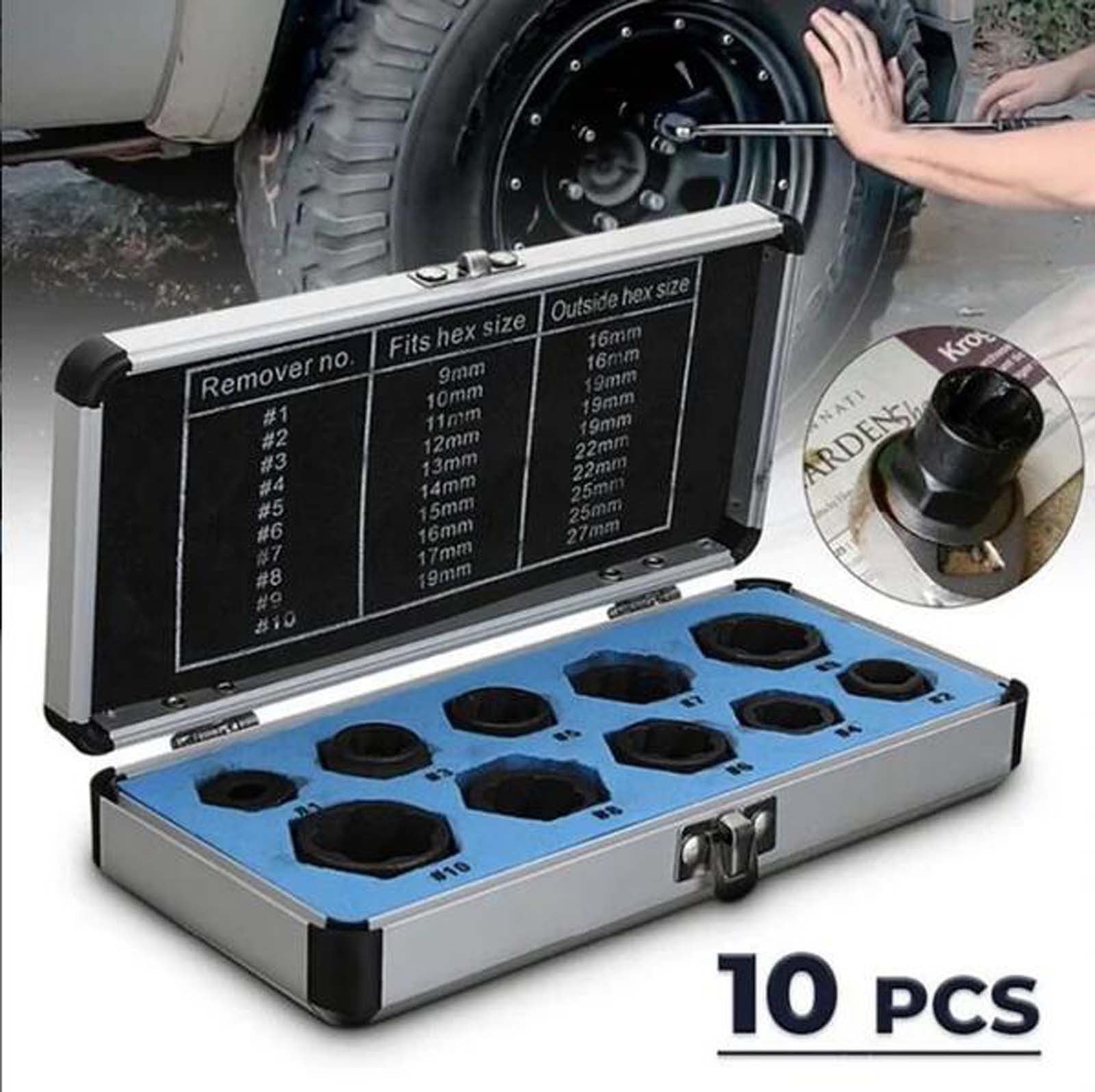 Nut Extractor Set Nut Removal Extractor Socket Tool Set, Tool Kit For ...