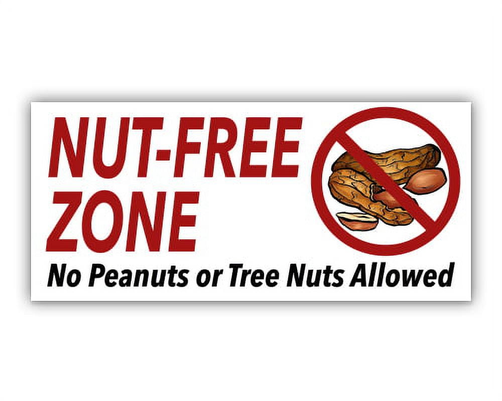 Nut Free Zone - 12" Vinyl Sticker - For Car Laptop I-Pad - Waterproof ...