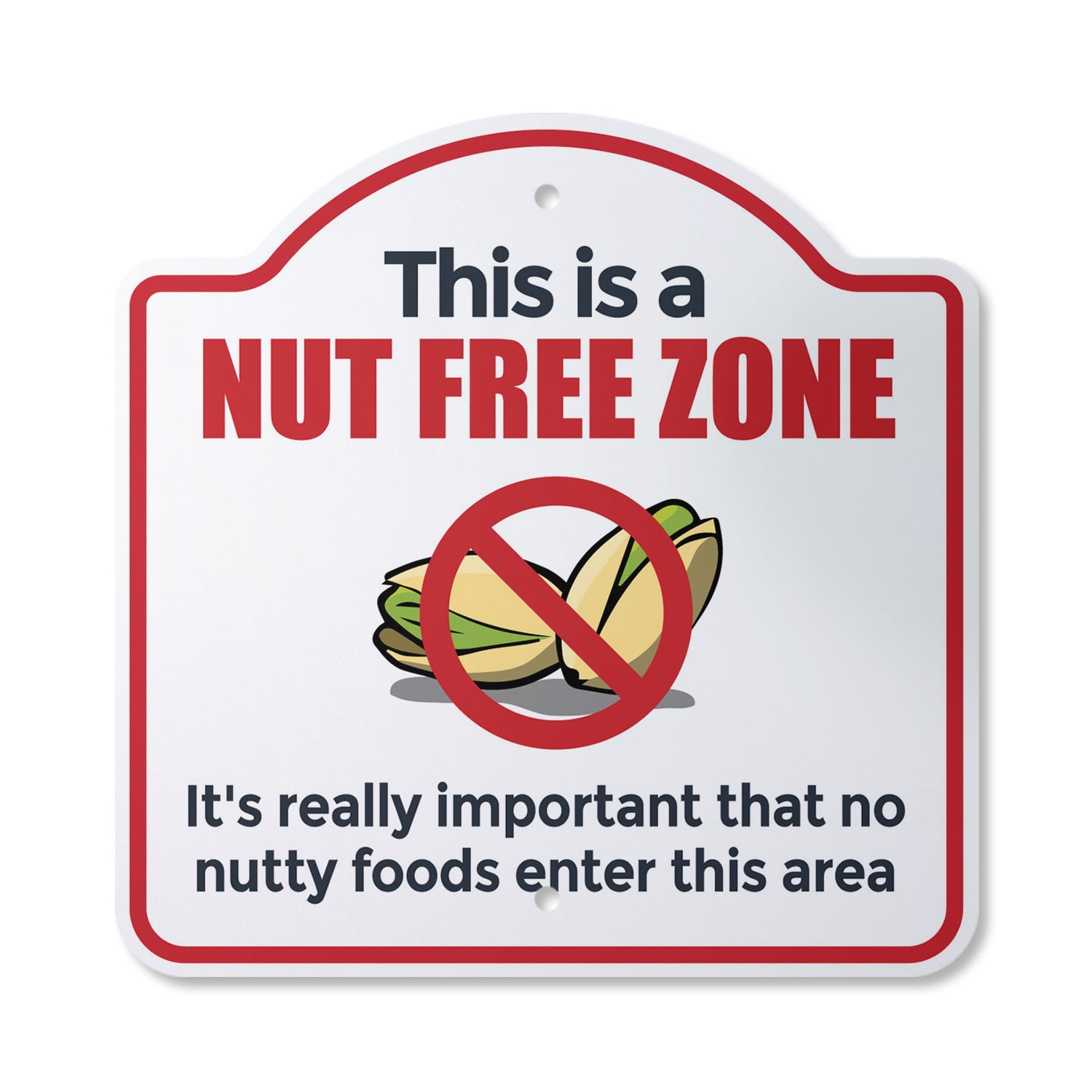 This Is A Nut Free Zone 14" X 14" Sign | Indoor/Outdoor Plastic ...